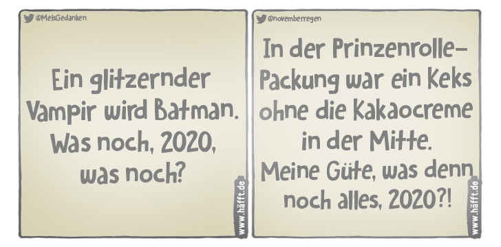 6 Sprüche über „Was denn noch alles, 2020?“ · Häfft.de